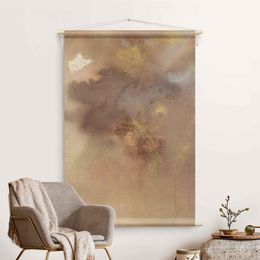 Bilderwelten Wandteppich originell beige Shabby Aquarell - Himmelstr&auml;umerei I - Wandbild Wohnzimmer Schlafzimmer