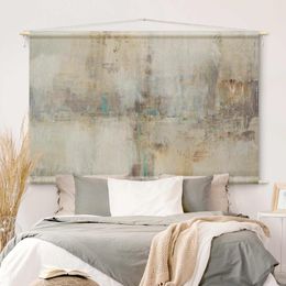 Bilderwelten Wandteppich originell grau Abstrakt Stoffbild - Essenz I - Wandbild Wohnzimmer Schlafzimmer