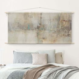 Bilderwelten Wandteppich originell grau Abstrakt Stoffbild - Essenz I - Wandbild Wohnzimmer Schlafzimmer