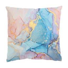 Bilderwelten Dekokissen Kissenbezug pastell originell modern Aquarell - Aquarell Pastell Bunt mit Gold - Bett Couch Sofakissen Bezug & F&uuml;llung in 40x40 50x50 60x60
