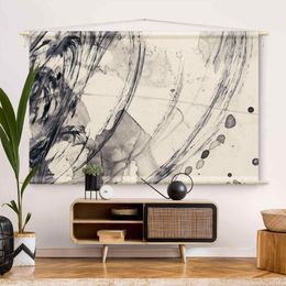 Bilderwelten Wandteppich originell schwarz weiss Abstrakt Stoffbild - Sonar Schwarz Wei&szlig; I - Wandbild Wohnzimmer Schlafzimmer