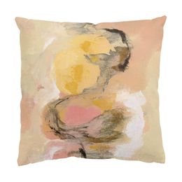 Bilderwelten Dekokissen Kissenbezug beige originell Abstrakt - Pfingstrosen-Aroma - Bett Couch Sofakissen Bezug & F&uuml;llung in 40x40 50x50 60x60