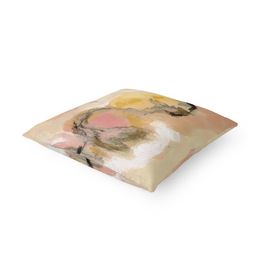 Bilderwelten Dekokissen Kissenbezug beige originell Abstrakt - Pfingstrosen-Aroma - Bett Couch Sofakissen Bezug & F&uuml;llung in 40x40 50x50 60x60