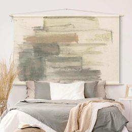 Bilderwelten Wandteppich originell beige Abstrakt Stoffbild - Ein Hauch von Pastell II - Wandbild Wohnzimmer Schlafzimmer