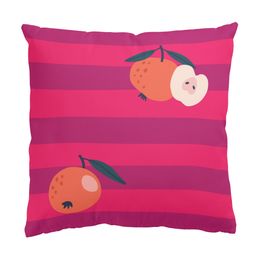 Bilderwelten Dekokissen Kissenbezug pink Kulinarisch Pop Art - PopArt Sommer Drei &Auml;pfel - Obst Sofakissen Bezug & F&uuml;llung in 40x40 50x50 60x60