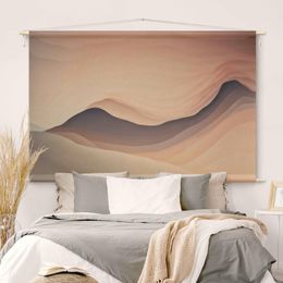 Bilderwelten Wandteppich braun Abstrakt Stoffbild - Beiger Farbverlauf - Wandbild Jugendzimmer