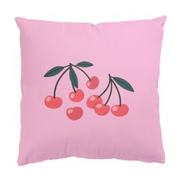 Bilderwelten Dekokissen Kissenbezug rosa Kulinarisch Pop Art - PopArt Sommer Kirschen - Obst Sofakissen Bezug & F&uuml;llung in 40x40 50x50 60x60