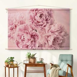 Bilderwelten Wandteppich Rosa Pfingstrosen