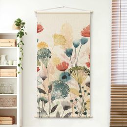 Bilderwelten Wandteppich Blumen bunt Landhaus Aquarell - Wildblumen im Sommer II - Wandbild Wohnzimmer Schlafzimmer