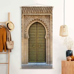 Bilderwelten Wandteppich Spirituell beige Orientalisch 3D-Effekt - Oriental Gate - Wandbild Wohnzimmer Schlafzimmer