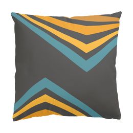 Bilderwelten Dekokissen grau originell Abstrakt - Parallelecken in Gelb und Blau - Bett Couch Sofakissen Bezug & F&uuml;llung in 40x40 50x50 60x60