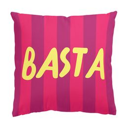 Bilderwelten Dekokissen Kissenbezug pink Spr&uuml;che Pop Art - PopArt Sommer Basta - Streifen Sofakissen Bezug & F&uuml;llung in 40x40 50x50 60x60
