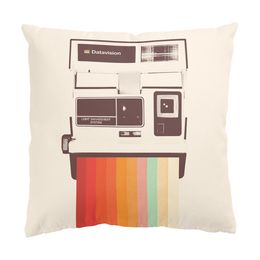 Bilderwelten Dekokissen Kissenbezug bunt originell modern - Retro Kamera mit Regenbogen Film - Bett Couch Sofakissen Bezug & F&uuml;llung in 40x40 50x50 60x60