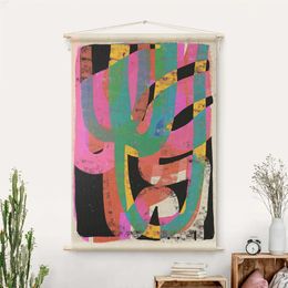 Bilderwelten Wandteppich originell bunt Pop Art Stoffbild - Farbenfrohe Formen - Wandbild Jugendzimmer