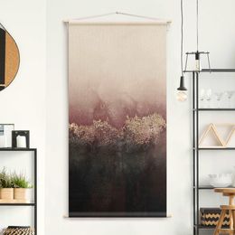 Bilderwelten Wandteppich originell rosa Abstrakt Aquarell - Goldene D&auml;mmerung Rosa - Wandbild Wohnzimmer Schlafzimmer