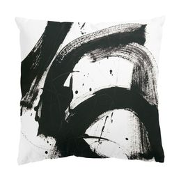 Bilderwelten Dekokissen Kissenbezug schwarz weiss originell Abstrakt - Onyx in Bewegung - Bett Couch Sofakissen Bezug & F&uuml;llung in 40x40 50x50 60x60