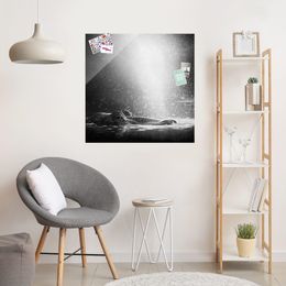 Bilderwelten Glasbild Tiere Motiv einzigartig Glas Wandbild - Hippo bob up - Deko Wohnzimmer Schlafzimmer