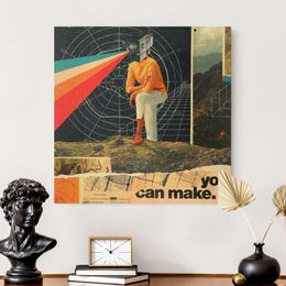 Bilderwelten Leinwandbild originell Fotomontage Kunstdruck bunt - Regenbogen Film - Wandbild XXL Wohnzimmer Schlafzimmer