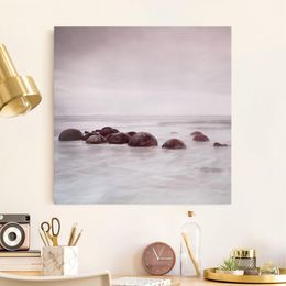 Bilderwelten Leinwandbild Rosa Meerblick