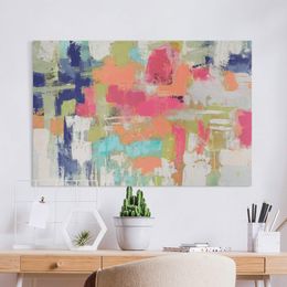 Bilderwelten Leinwandbild originell Abstrakt Kunstdruck bunt - Sommerliches Gewirr - Wandbild XXL Wohnzimmer Schlafzimmer
