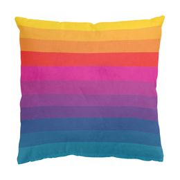 Bilderwelten Dekokissen Kissenbezug bunt Pop Art - Retro Regenbogen Streifen - Regenbogen Sofakissen Bezug & F&uuml;llung in 40x40 50x50 60x60