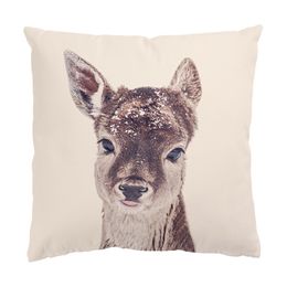 Bilderwelten Dekokissen Kissenbezug braun Tiere Motiv - Reh Kitz Portrait - Bett Couch Sofakissen Bezug & F&uuml;llung in 40x40 50x50 60x60