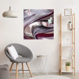 Bilderwelten Glasbild Abstrakt violett 3D-Effekt - Illusionary - Deko Wohnzimmer Schlafzimmer