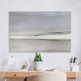 Bilderwelten Leinwandbild originell Abstrakt Kunstdruck pastell - Nebelk&uuml;ste - Wandbild XXL Wohnzimmer Schlafzimmer