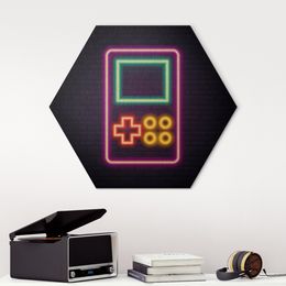 Bilderwelten Hexagon-Alu-Dibond Bild Neon Klassik Konsole