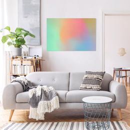 Bilderwelten Leinwandbild originell modern Aquarell bunt - Regenbogenfarben - Wandbild XXL Wohnzimmer Schlafzimmer