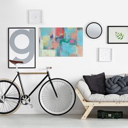 Bilderwelten Leinwandbild originell Abstrakt Kunstdruck bunt - Helle Reflexionen - Wandbild XXL Wohnzimmer Schlafzimmer