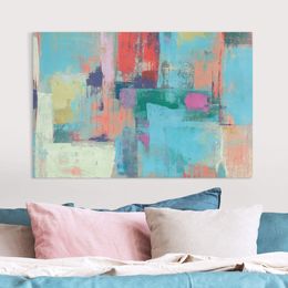Bilderwelten Leinwandbild originell Abstrakt Kunstdruck bunt - Helle Reflexionen - Wandbild XXL Wohnzimmer Schlafzimmer
