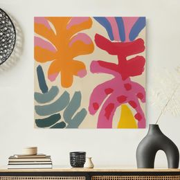 Bilderwelten Leinwandbild originell Abstrakt Kunstdruck bunt - Bunte Formen - Wandbild XXL Wohnzimmer Schlafzimmer