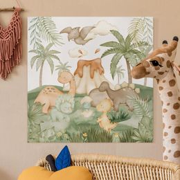 Bilderwelten Leinwandbild Dino Baby Welt