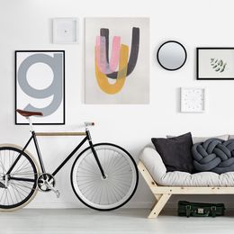 Bilderwelten Leinwandbild originell Abstrakt Kunstdruck weiss - Gro&szlig;es L&auml;cheln - Wandbild XXL Wohnzimmer Schlafzimmer
