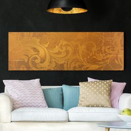 Bilderwelten Leinwandbild - Panorama Goldener Barock