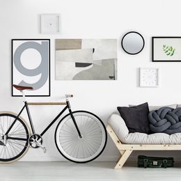 Bilderwelten Leinwandbild originell Abstrakt Kunstdruck grau - Abstrakte Formen mit Strukturen - Wandbild XXL Wohnzimmer Schlafzimmer