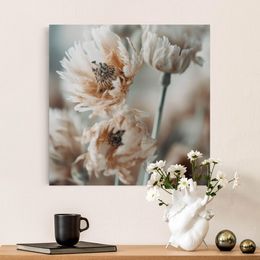 Bilderwelten Leinwandbild Blumen modern Kunstdruck pastell - Blumen Nahaufnahme - Wandbild XXL Wohnzimmer Schlafzimmer