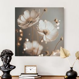 Bilderwelten Leinwandbild Blumen mit Bokeh