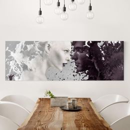 Bilderwelten Leinwandbild - Panorama Milk & Coffee