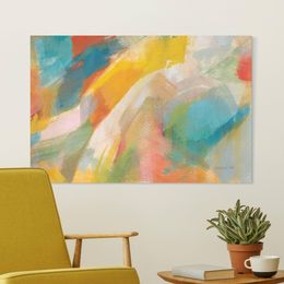 Bilderwelten Leinwandbild originell Abstrakt Kunstdruck bunt - Auf der Sonnenseite - Wandbild XXL Wohnzimmer Schlafzimmer