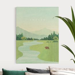 Bilderwelten Leinwandbild Reiseposter - Schweden