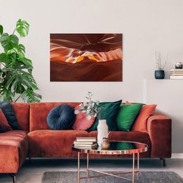 Bilderwelten Leinwandbild Natur modern Kunstdruck orange - Blick in den Antelope Canyon - Amerika XXL Wohnzimmer Schlafzimmer