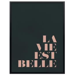 Bilderwelten Leinwandbild La Vie est Belle Spruch