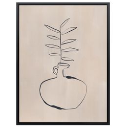 Bilderwelten Leinwandbild Tuschezeichnung Blumenvase