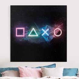 Bilderwelten Leinwandbild Controller Symbole in ferner Galaxie