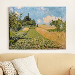 Bilderwelten Leinwandbild - Querformat Alfred Sisley - Sommerlandschaft mit Feldern