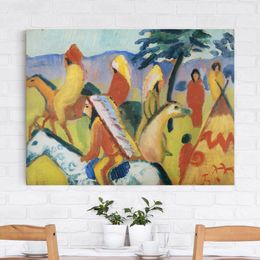 Bilderwelten Leinwandbild - Querformat August Macke - Reitende Indianer beim Zelt