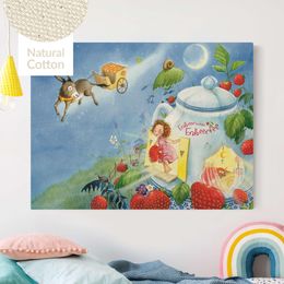 Bilderwelten Leinwandbild - Querformat Erdbeerinchen Erdbeerfee - Traumeselchen Casimir