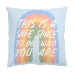 Bilderwelten Dekokissen Kissenbezug pastell Spr&uuml;che modern - Safe Place Rainbow - Motivation Sofakissen Bezug & F&uuml;llung in 40x40 50x50 60x60